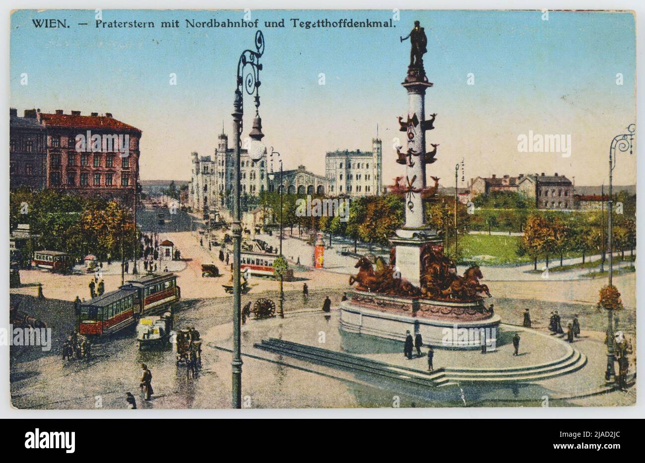 VIENNA. - Praterstern with Nordbahnhof and Tegetthoffdenkmal .. Society ...