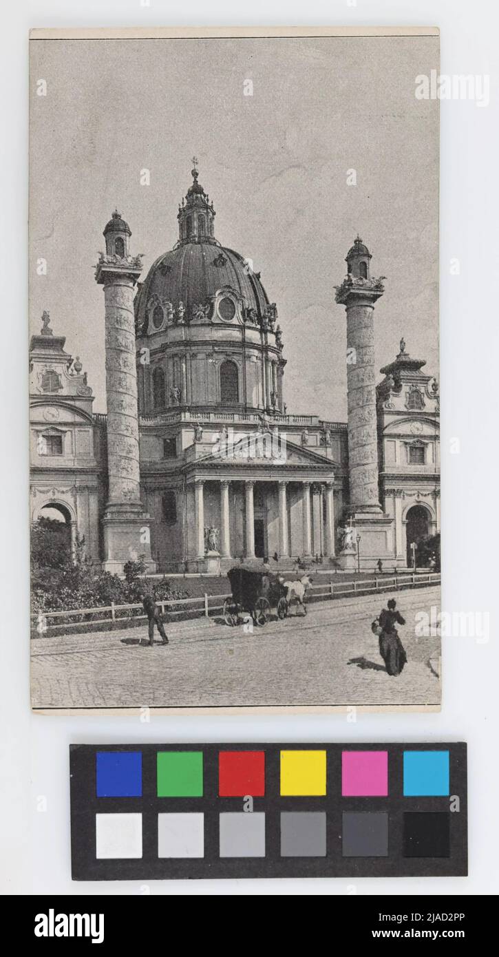 4th, Karlsplatz - Karlskirche, inclined view of the main facade ...
