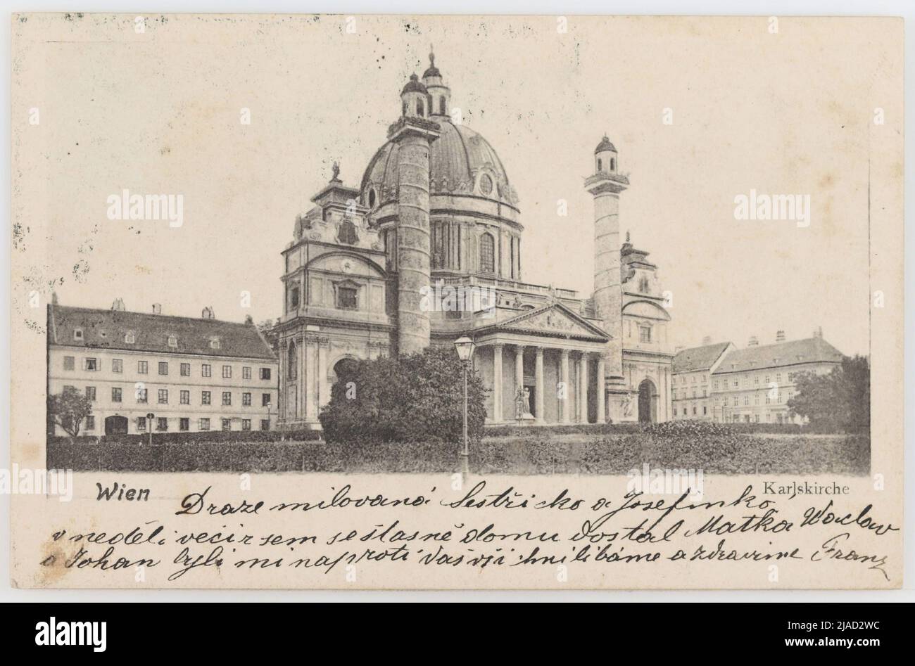 4., Karlsplatz - Karlskirche, postcard. Brothers Kohn KG (B. K. W. I ...