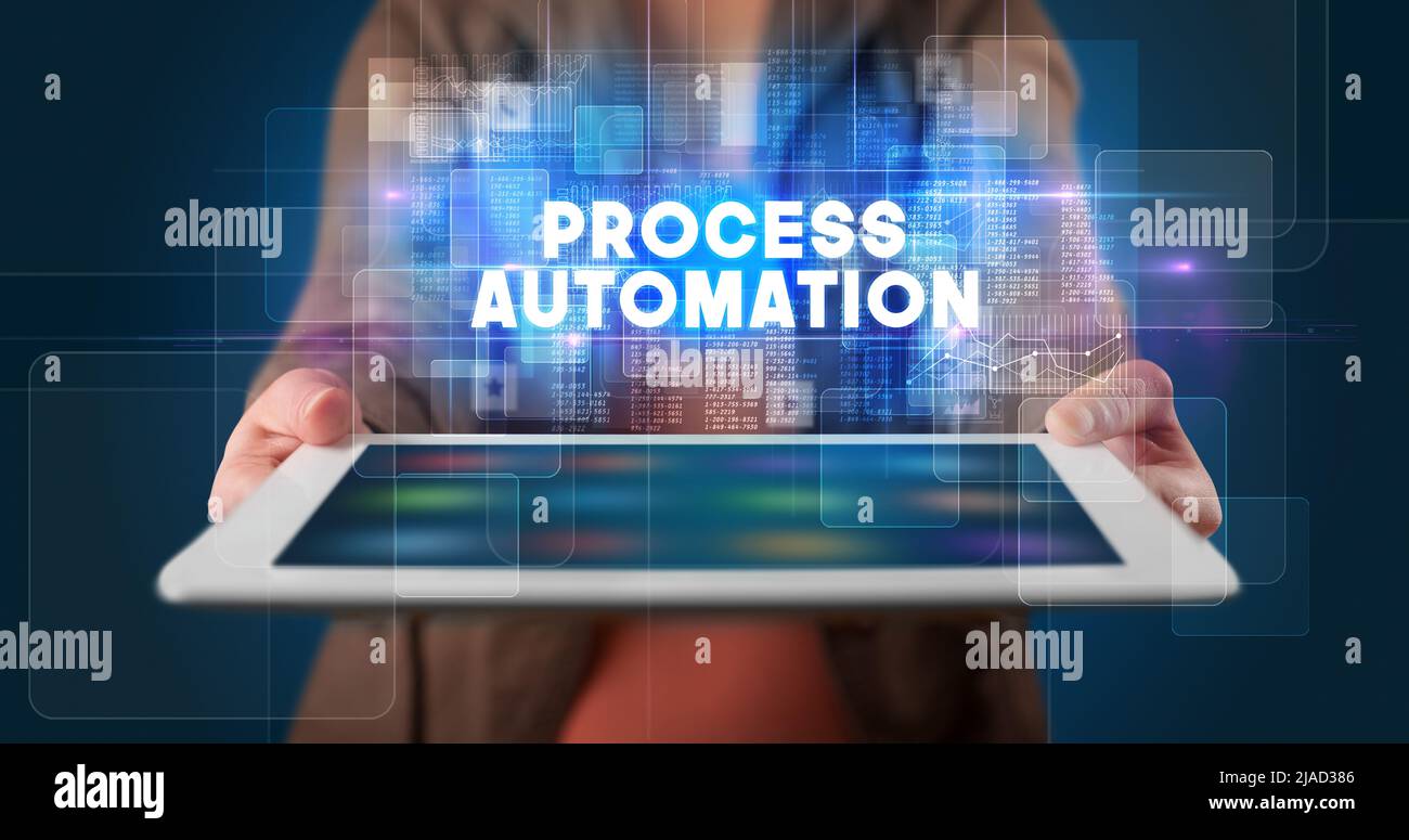 Person holding tablet, technology concept Stock Photo - Alamy