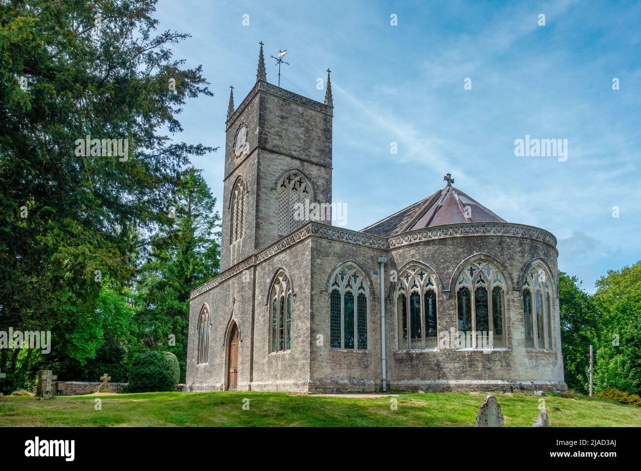 St Nicholas Church,Moreton,Dorset,Etched windows by Whistler Stock ...
