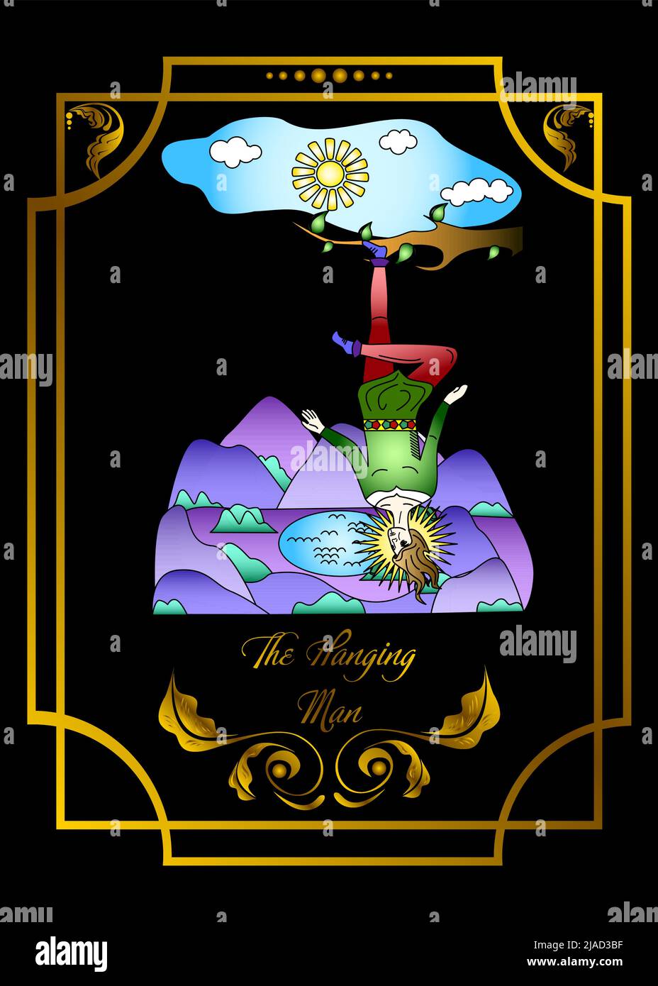 Tarot card the hanging man Stock Vector Image & Art - Alamy