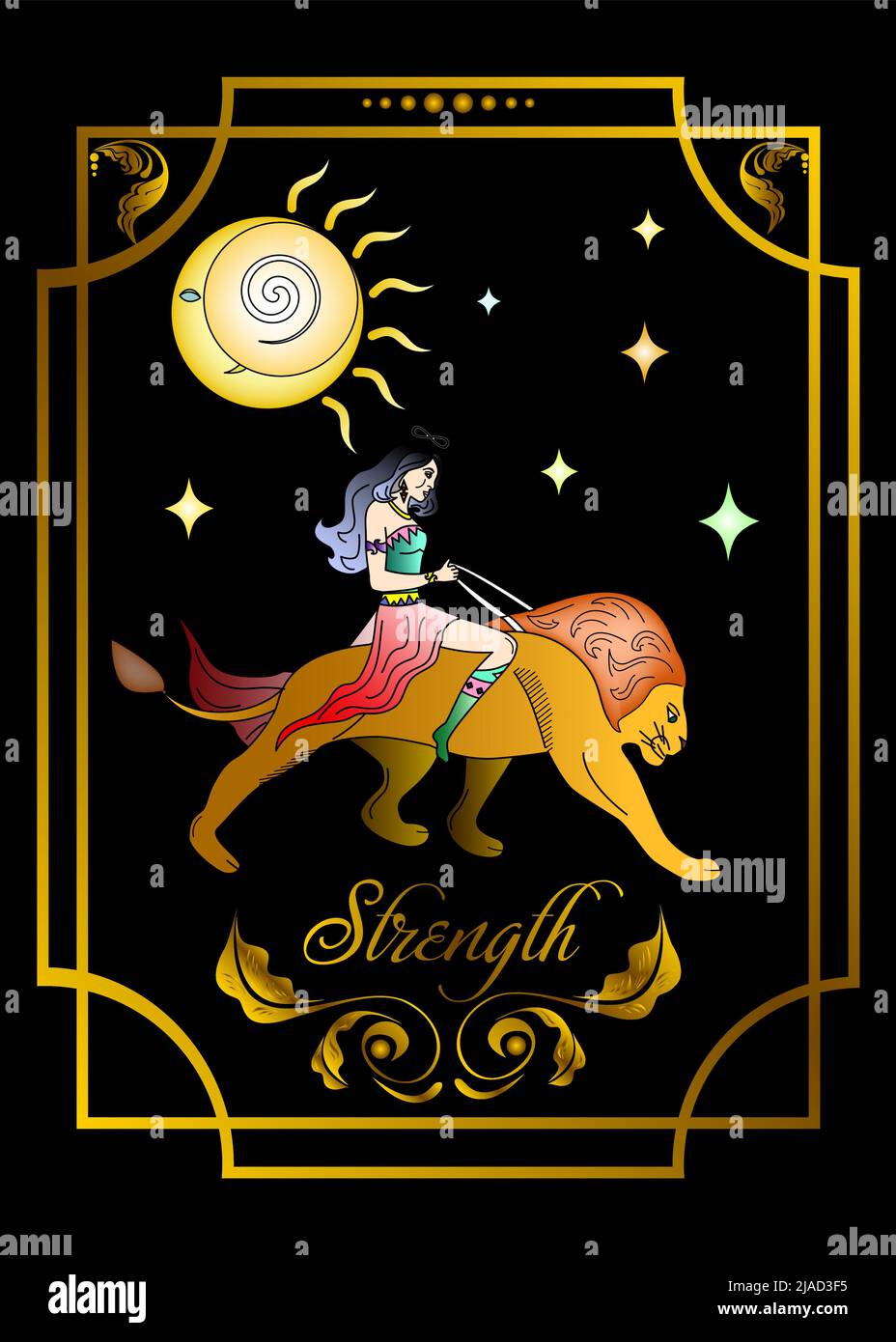 Tarot card strength Stock Vector Image & Art - Alamy