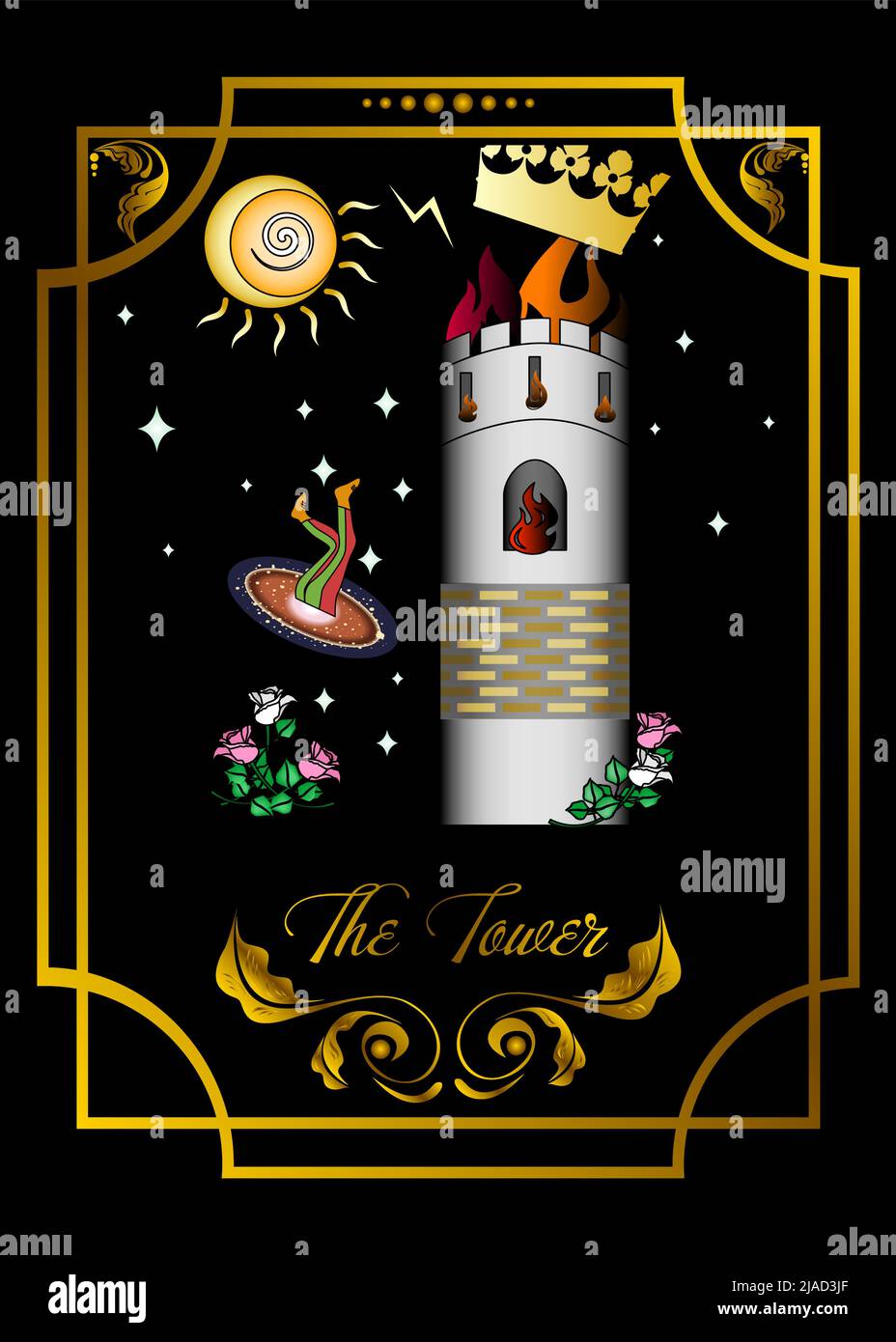 Tarot card tower Stock Vector Image & Art - Alamy