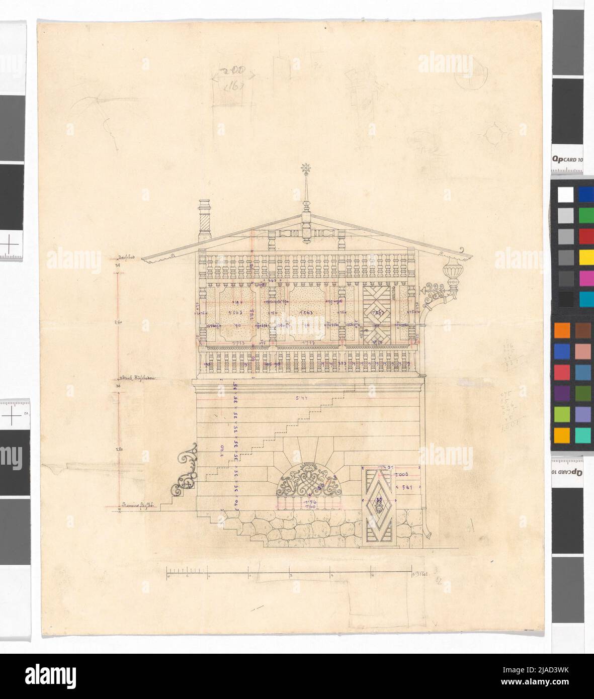 First Villa Wagner, Gärtnerhaus, Riss. Otto Wagner (1841-1918), artist ...
