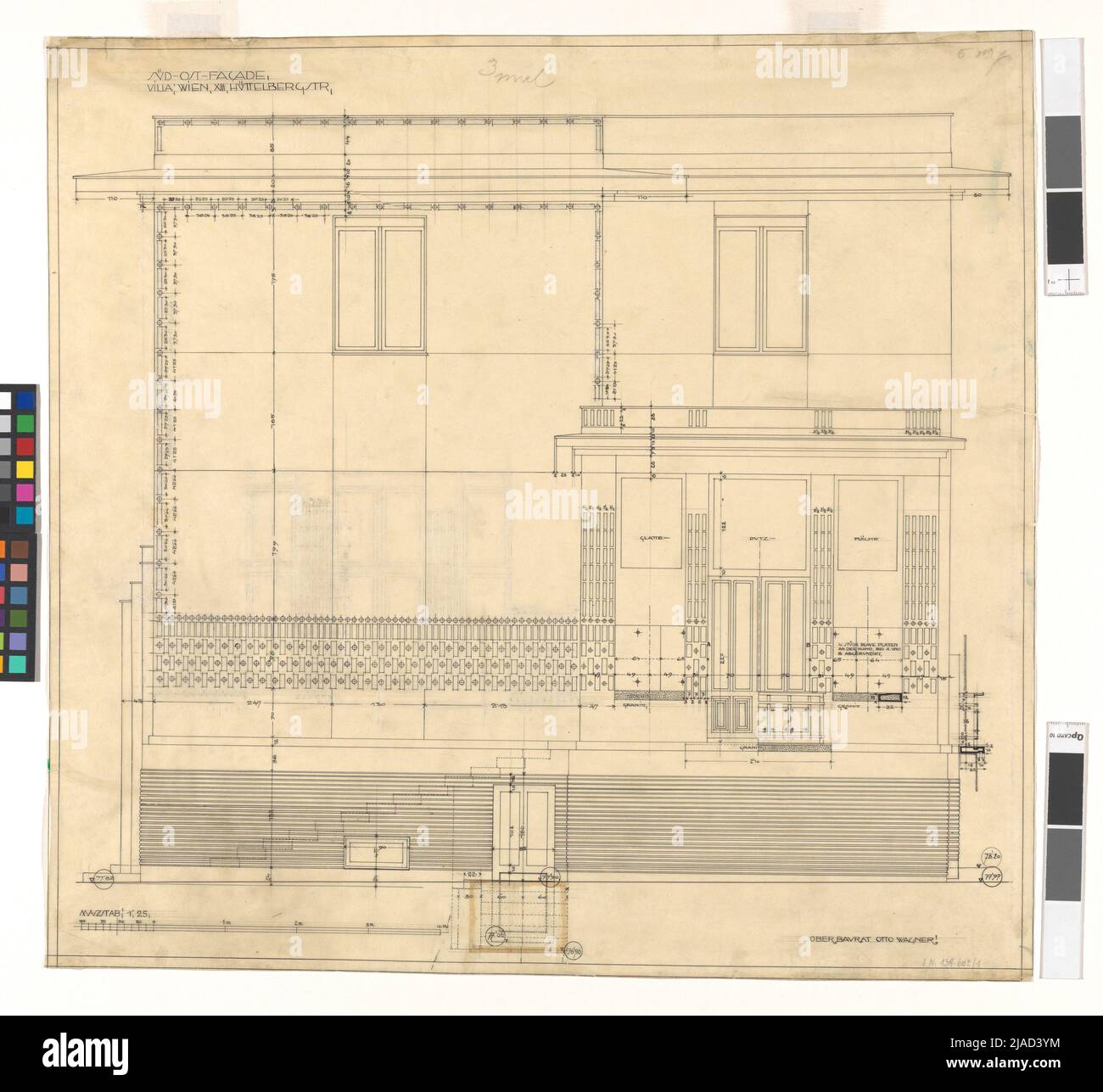Second Villa Wagner, 14th, Hüttelbergstraße 28, south-east facade ...