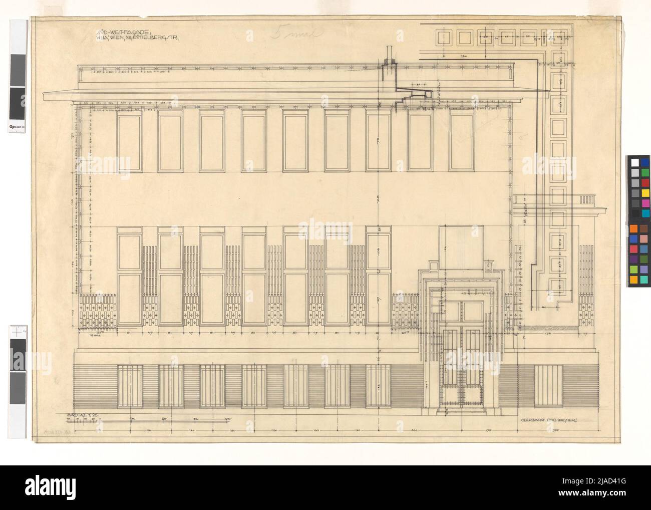 Second Villa Wagner, 14th, Hüttelbergstraße 28, south-west facade ...