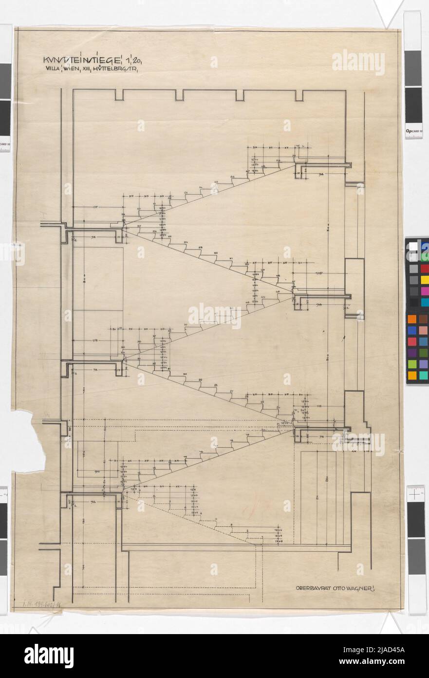 Second Villa Wagner, 14th, Hüttelbergstraße 28, staircase, cut. Otto ...