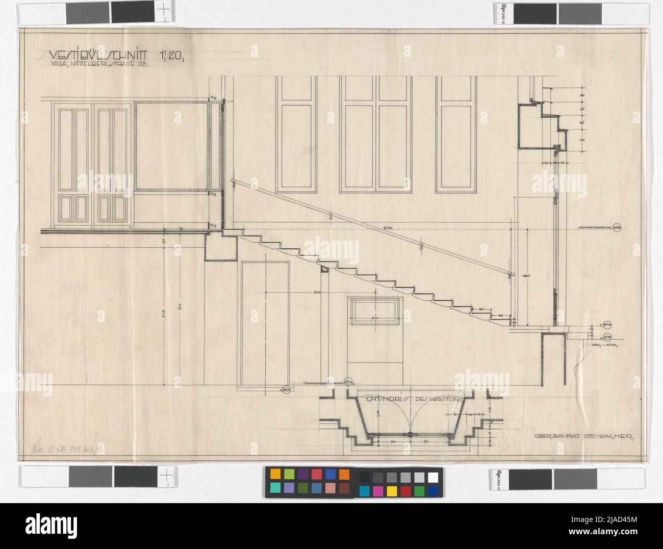 Second villa wagner otto architectural plan scale 1 hi-res stock ...