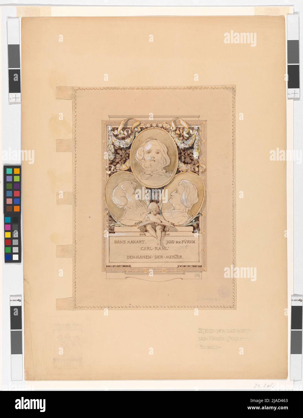 Hability address of the Academy of Fine Arts, study for the leaf of ...