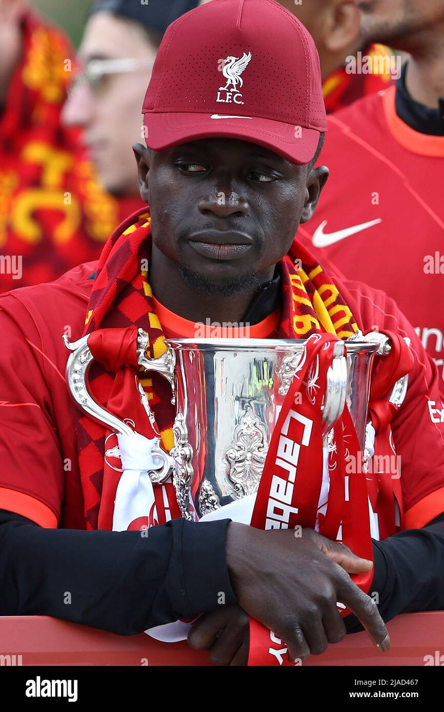 Liverpool, UK. 29th May, 2022. Sadio Mane of Liverpool appears to be ...