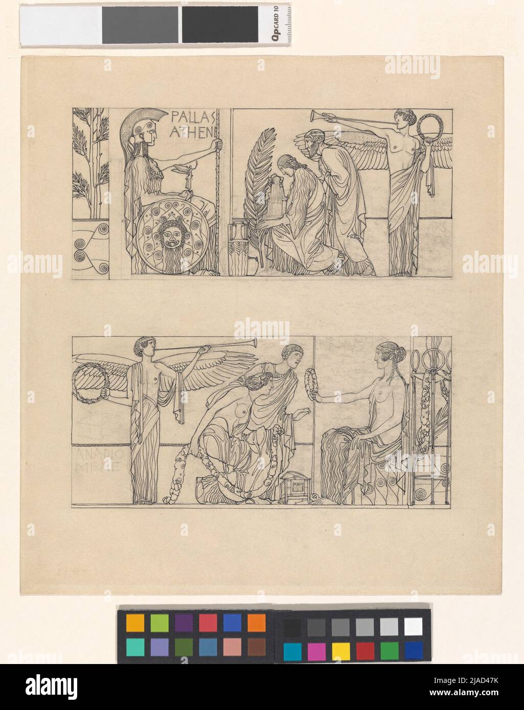Hability to Pallas Athene and Aphrodite Anadyomene, draft for a wall ...