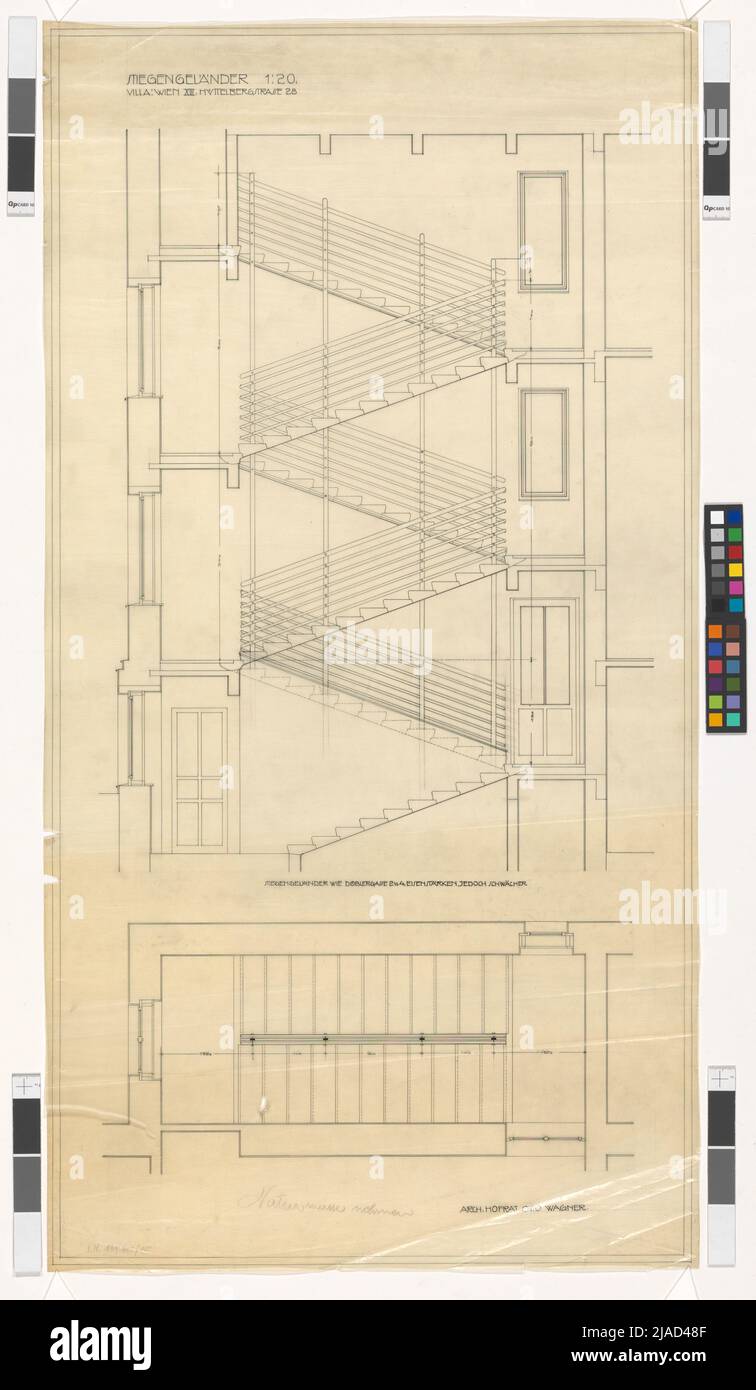 Second Villa Wagner, 14th, Hüttelbergstraße 28, stairlanders, 1:20 ...
