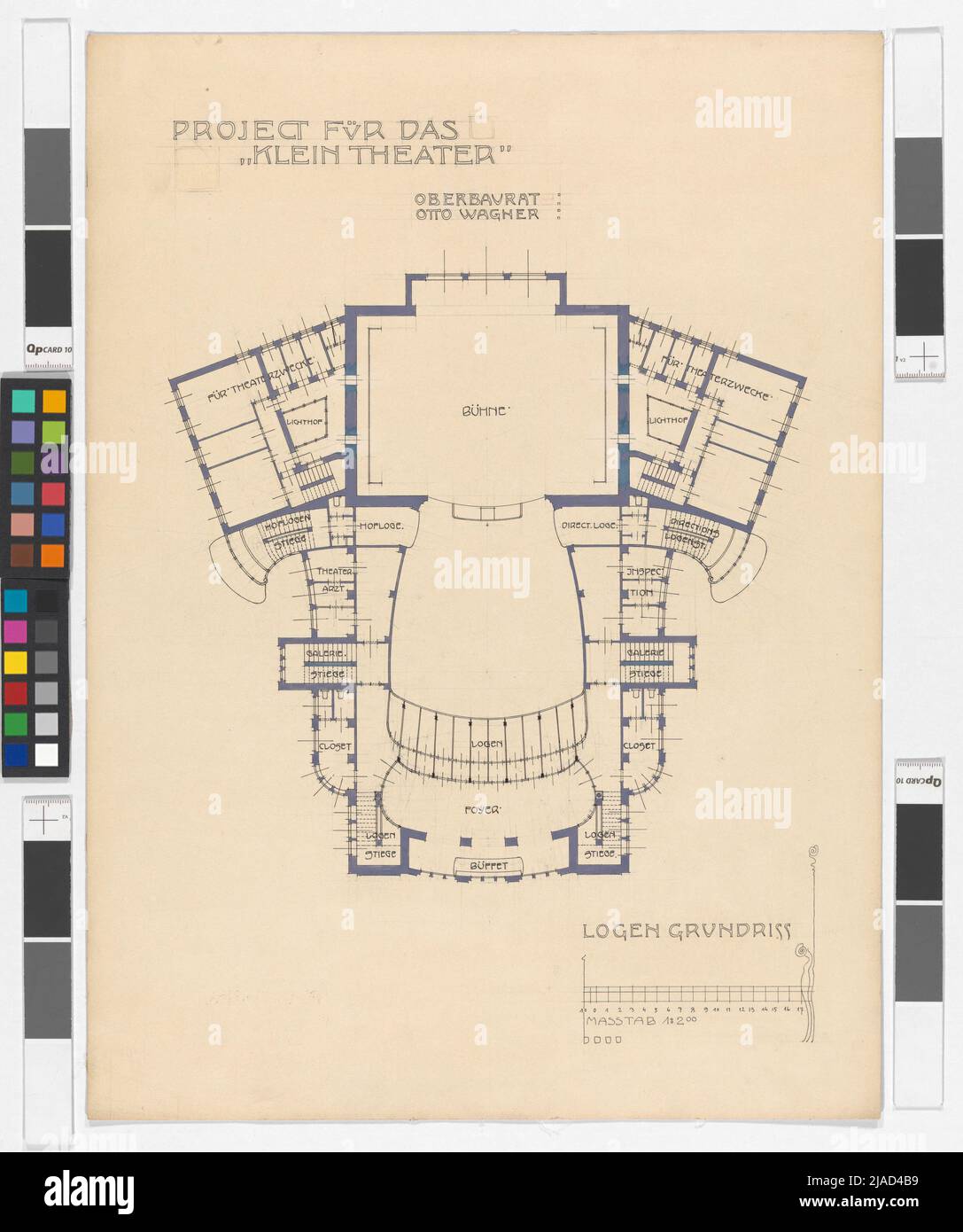 Small theater, floor plan. Otto Wagner (1841-1918), architect Stock ...
