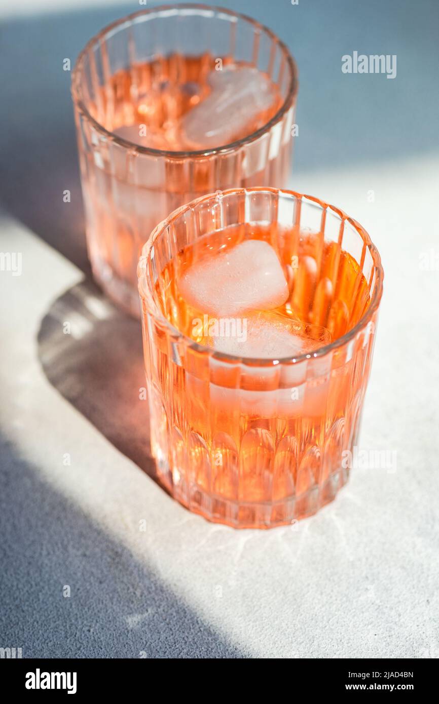 Pink drink ice cube hi-res stock photography and images - Alamy