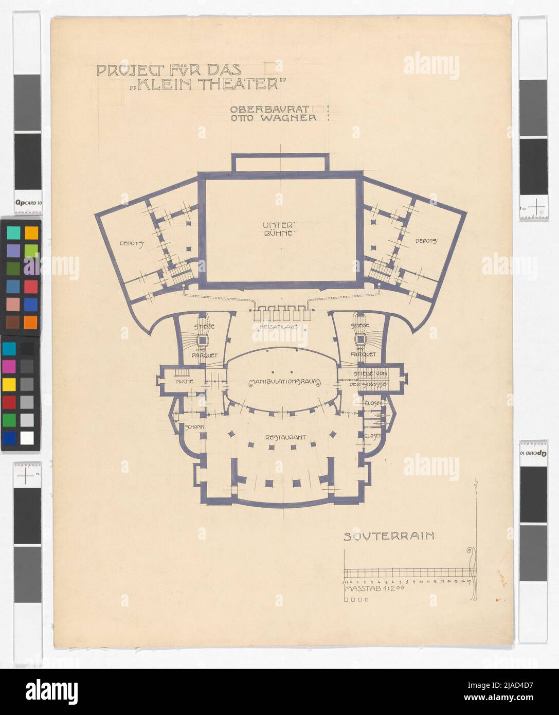 Project for the Klein Theater ". Small Theater, floor plan. Otto Wagner ...