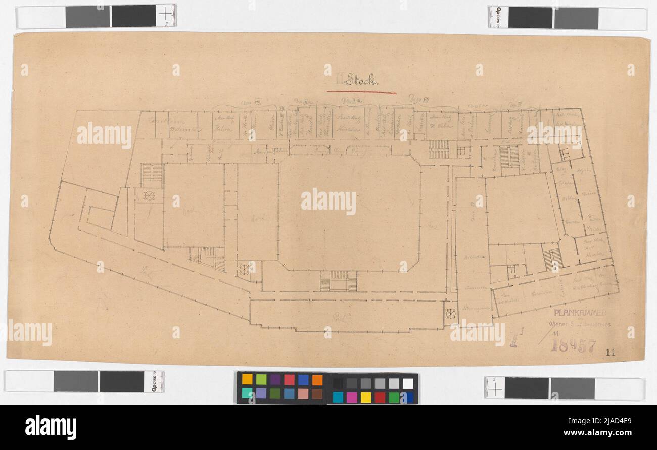 Main post, floor plan 2nd floor. Otto Wagner (1841-1918 Stock Photo - Alamy