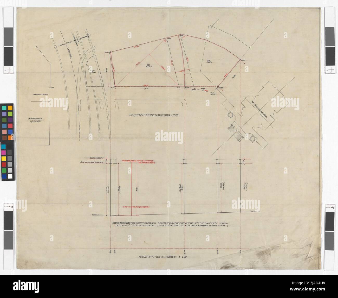 Emperor Franz Josef Stadtmuseum, comparison of the cornice with that of ...