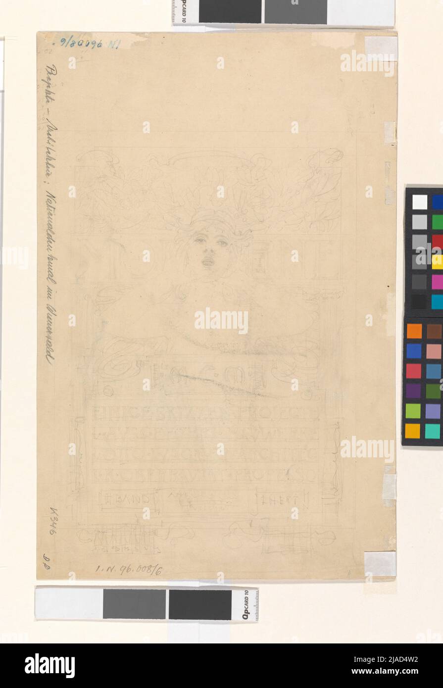 National monument in the Wienerwald, Riss, floor plan, view / verso ...