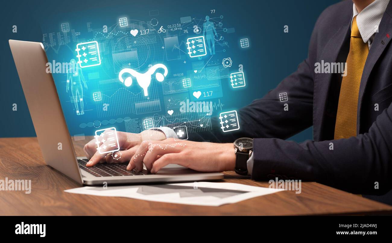 hand browsing on the internet for medical issues Stock Photo - Alamy