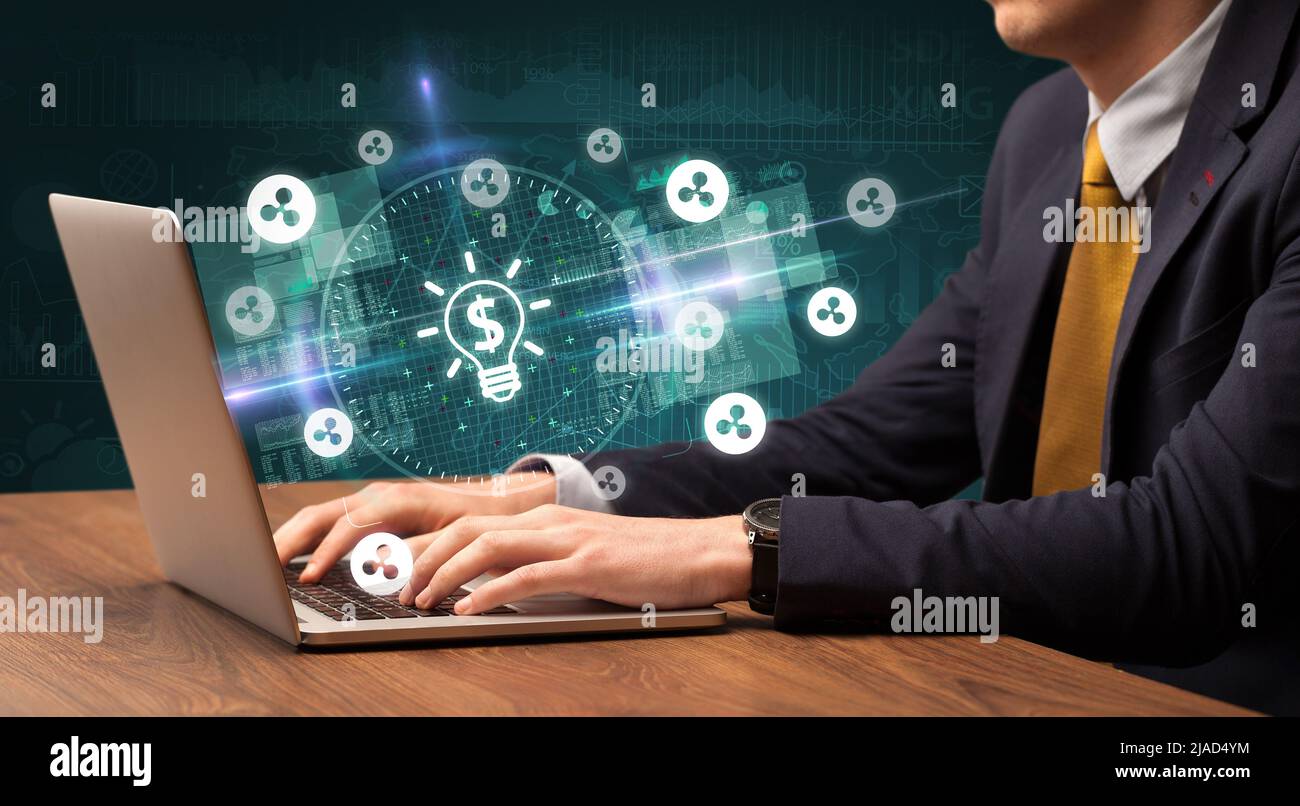 business hand working in stock market Stock Photo - Alamy