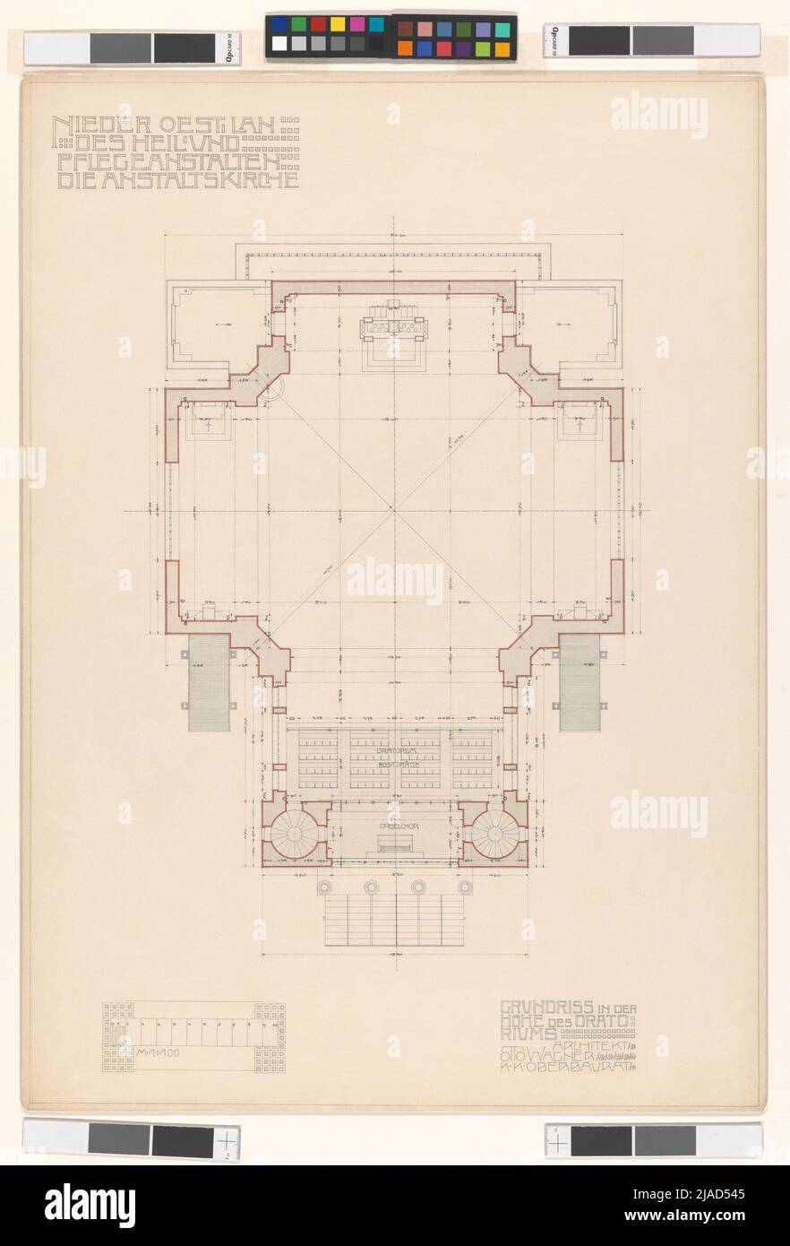 Church of St. Leopold am Steinhof, floor plan at the level of the ...
