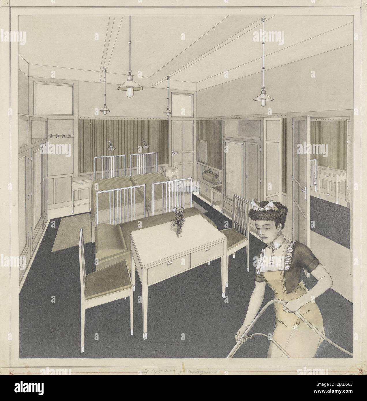 Hotel Vienna am Karlsplatz, hotel room, insight. Otto Wagner (1841-1918 ...