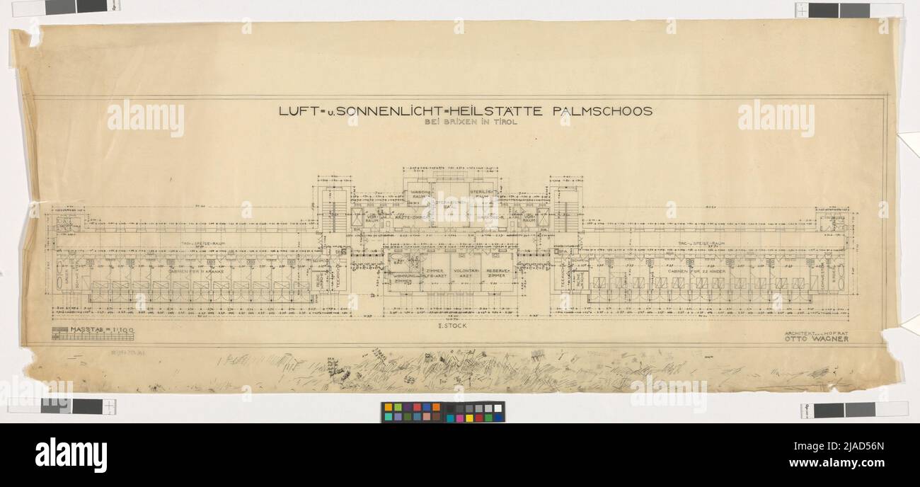 Palm shot at Brixen, floor plan 2nd floor. Otto Wagner (1841-1918 ...