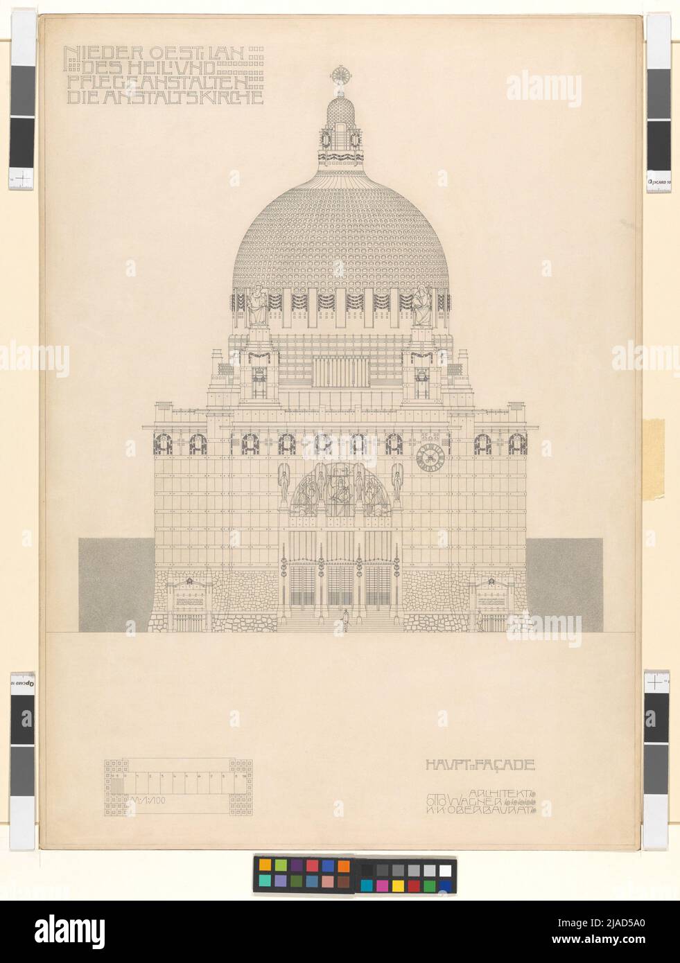 Church of St. Leopold am Steinhof, main facade, open. Otto Wagner (1841 ...