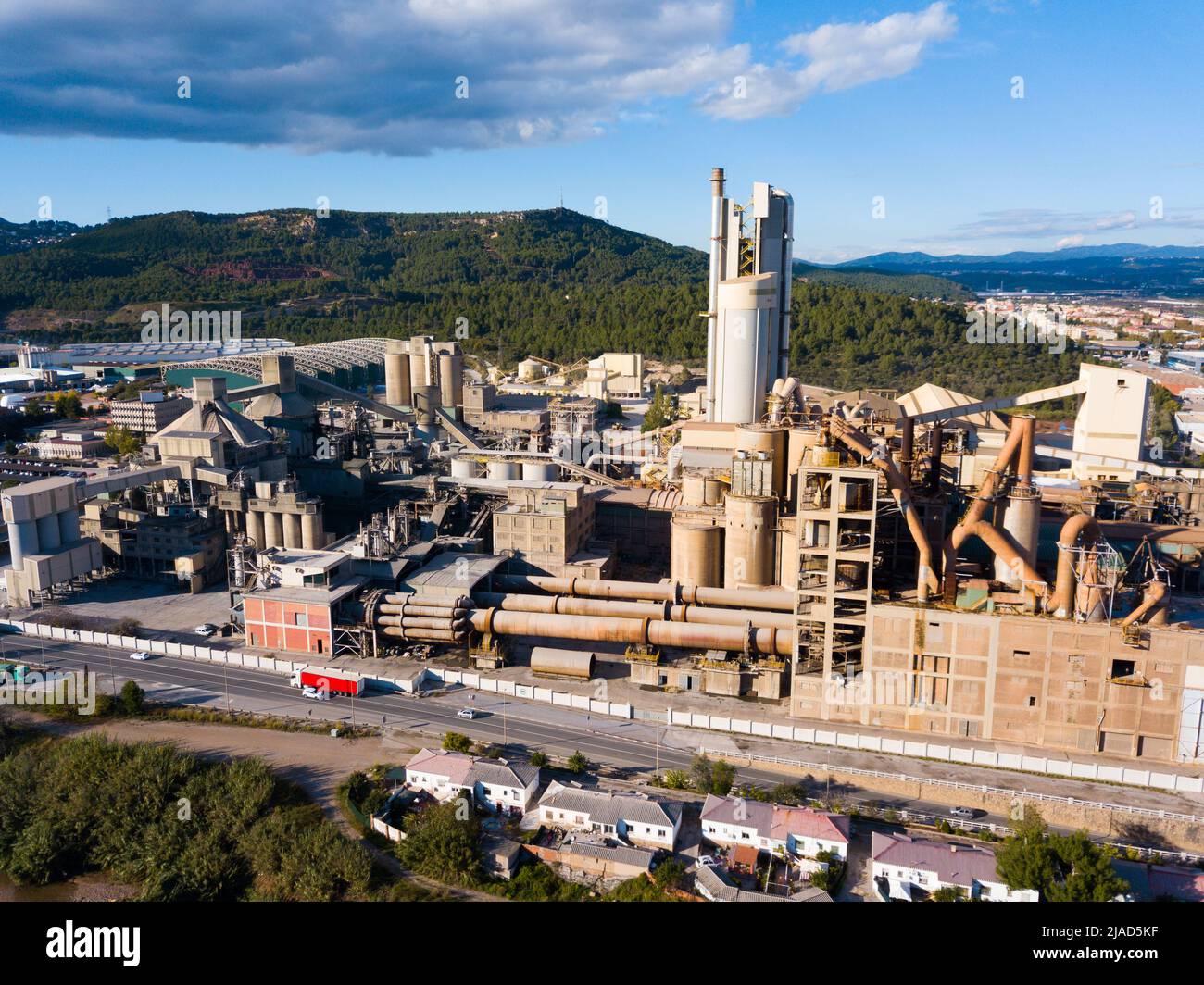 Aerial view of cement plant Stock Photo - Alamy