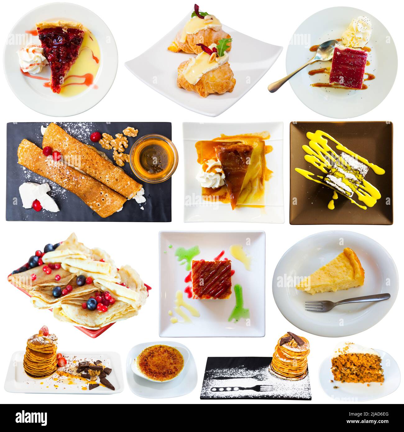Set of various desserts isolated Stock Photo - Alamy