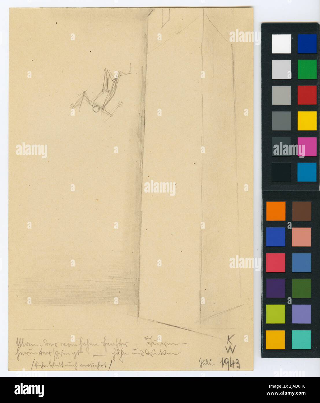 Man who jumps out of a window. Karl Wiener (1901-1949), artist Stock ...