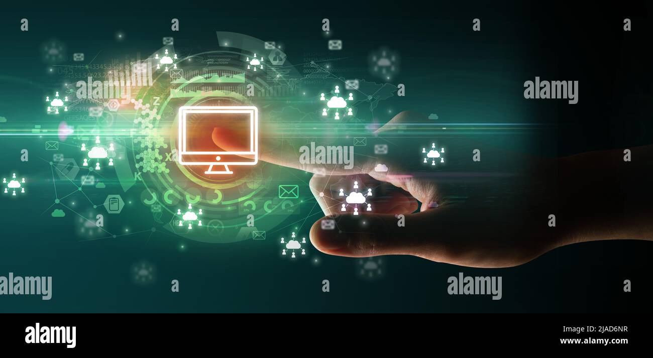 touching with soft gesture multimedia screen with future technology ...