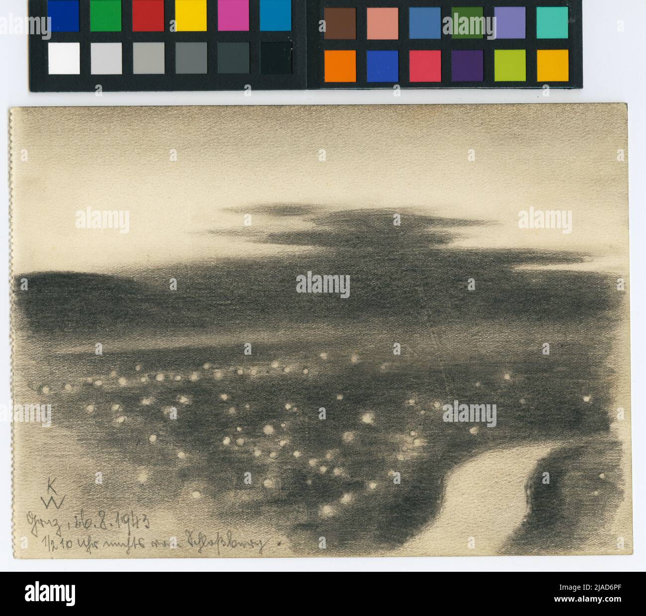 Graz at night. Karl Wiener (1901-1949), artist Stock Photo - Alamy