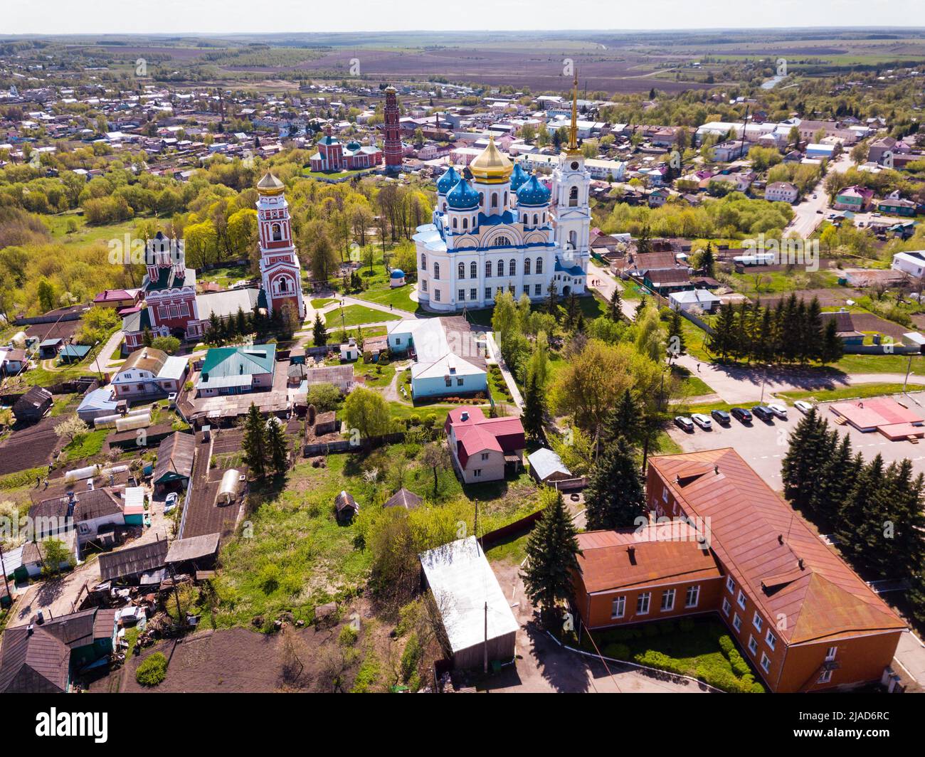 View of Bolkhov with Transfiguration Cathedral and Trinity Church Stock ...
