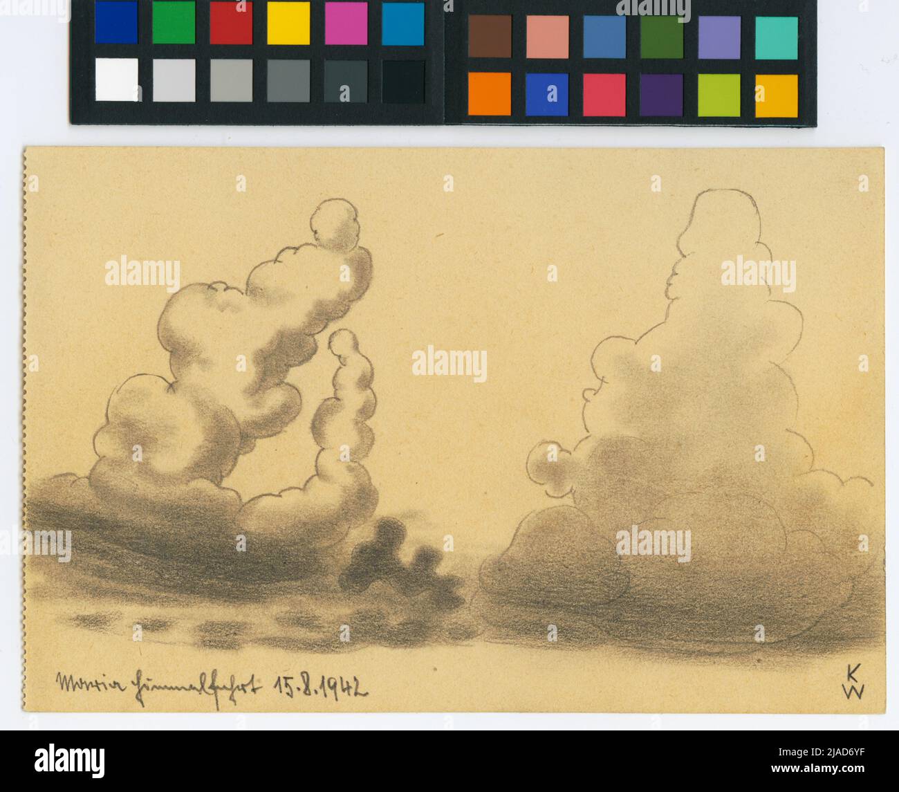 Cloud study (Mary Ascension). Karl Wiener (1901-1949), artist Stock ...