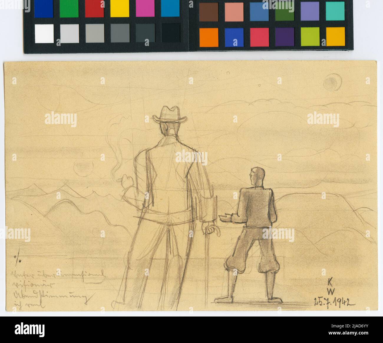 Self -portrait with father. Karl Wiener (1901-1949), artist Stock Photo ...