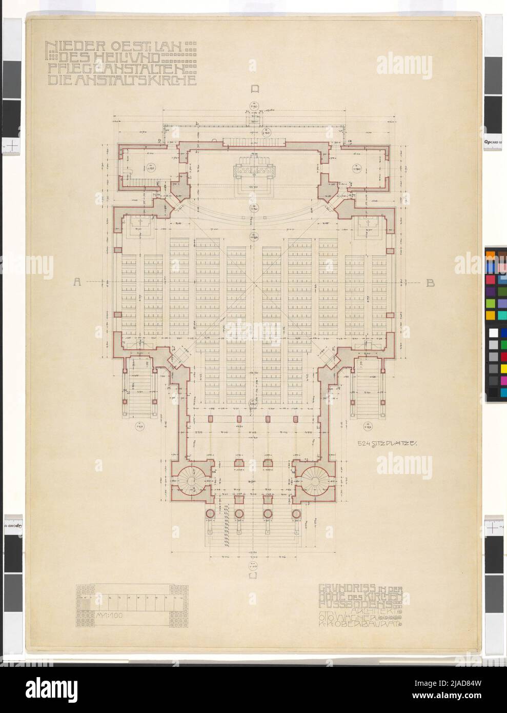 Church of St. Leopold am Steinhof, floor plan at the level of the ...