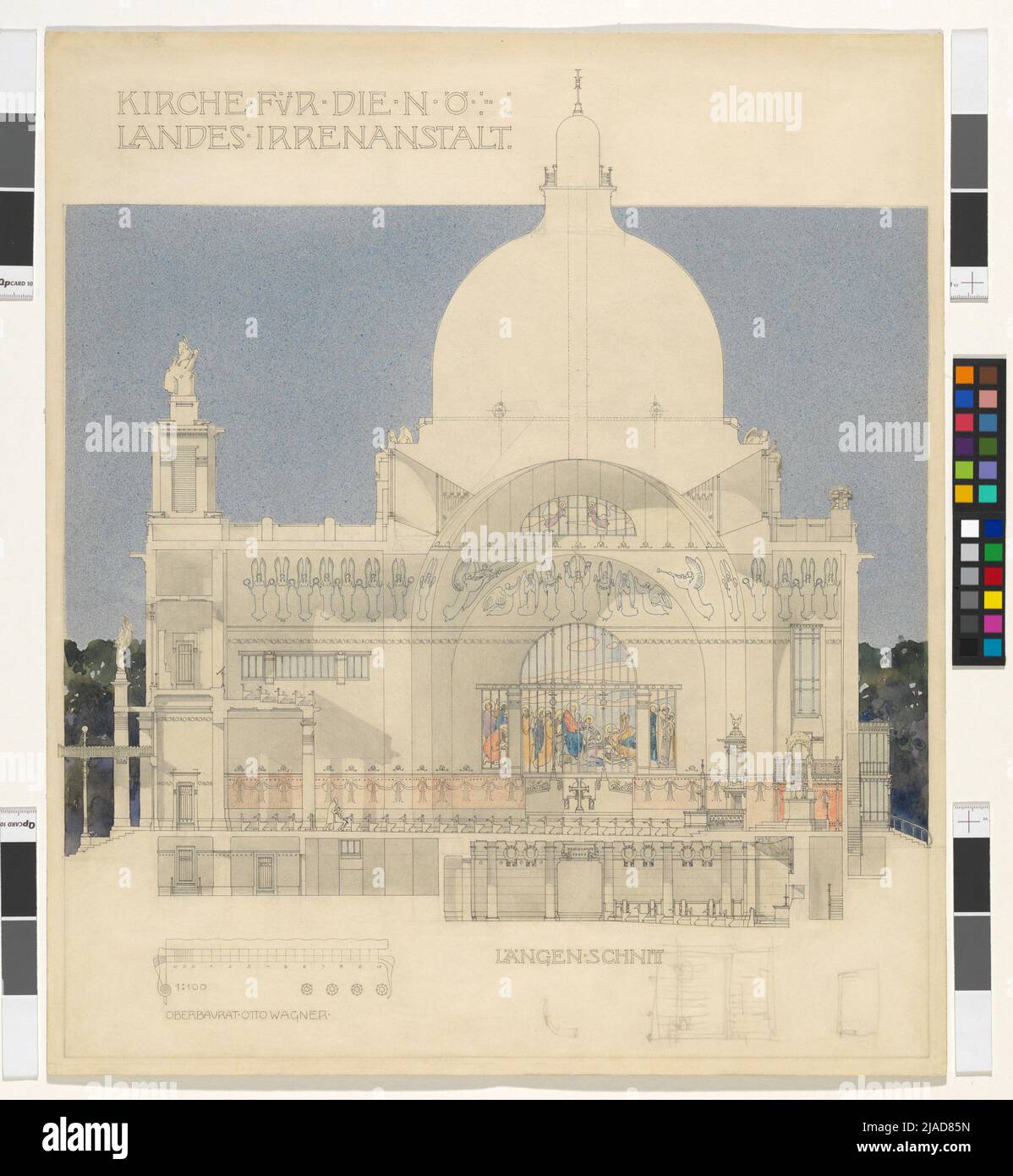 Church of St. Leopold am Steinhof, competitive project, longitudinal ...