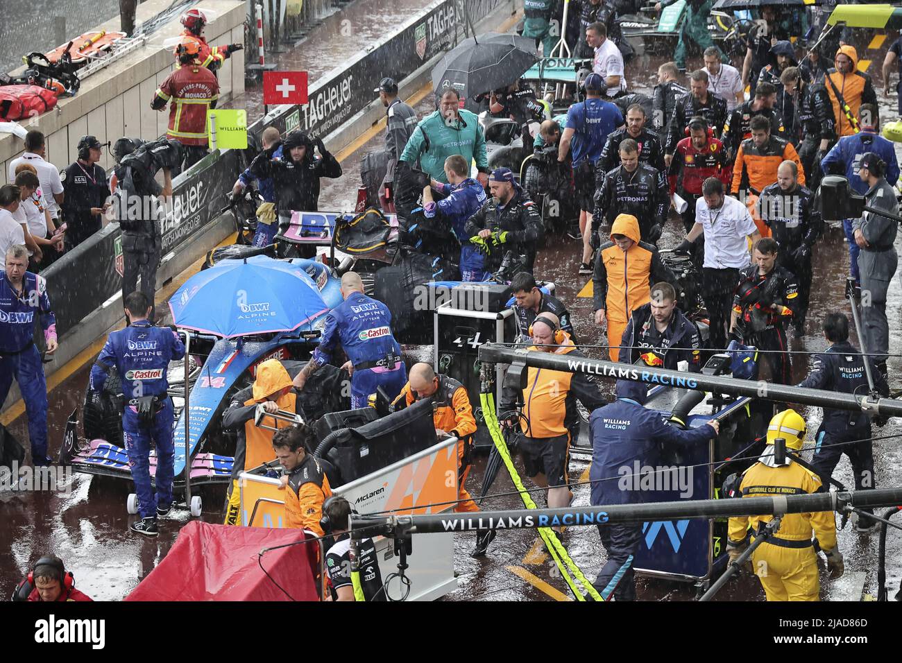 Race stopped, pitlane, during the Formula 1 Grand Prix de Monaco 2022 ...