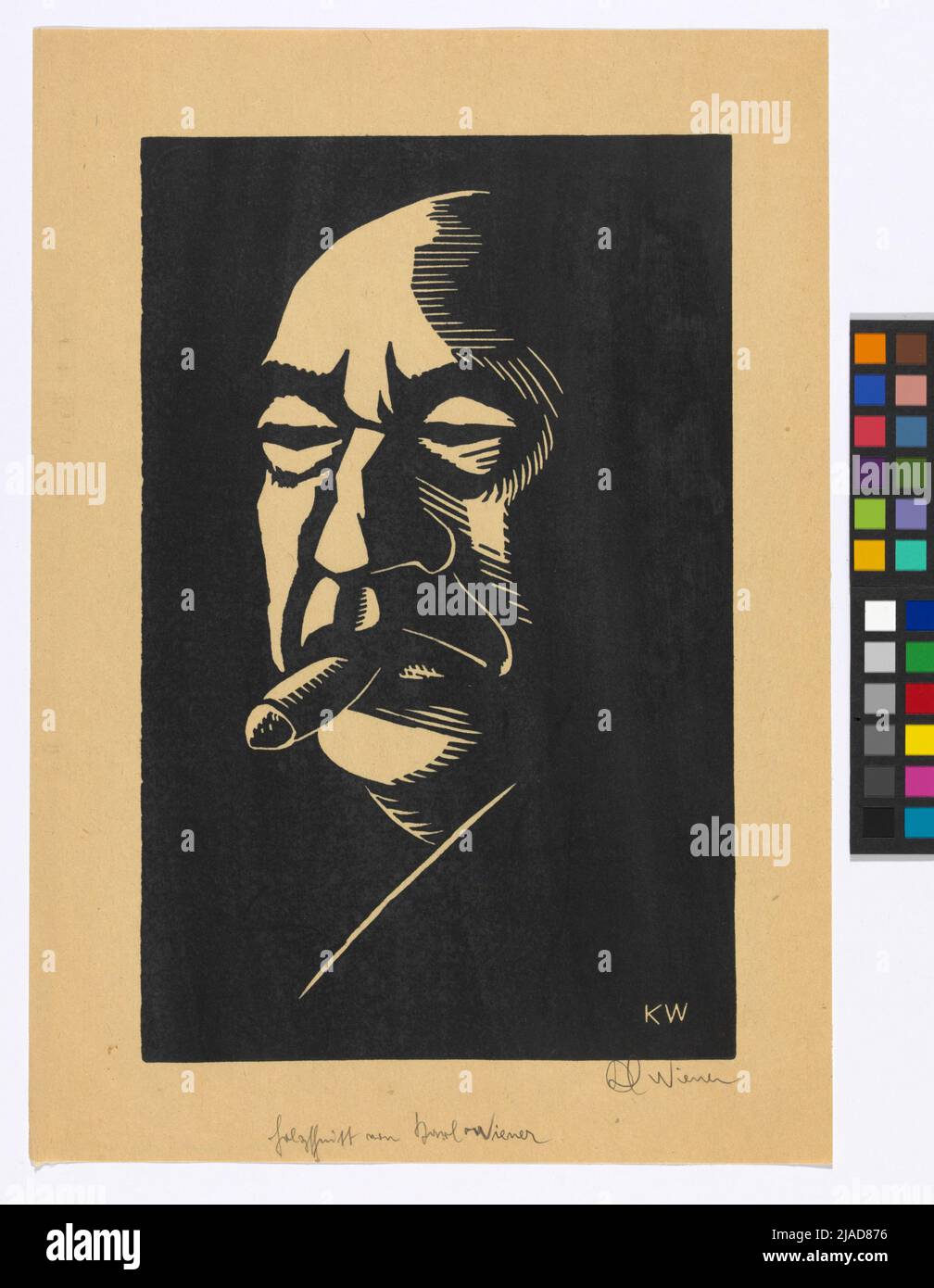 Man with cigar. Karl Wiener (1901-1949), artist Stock Photo - Alamy