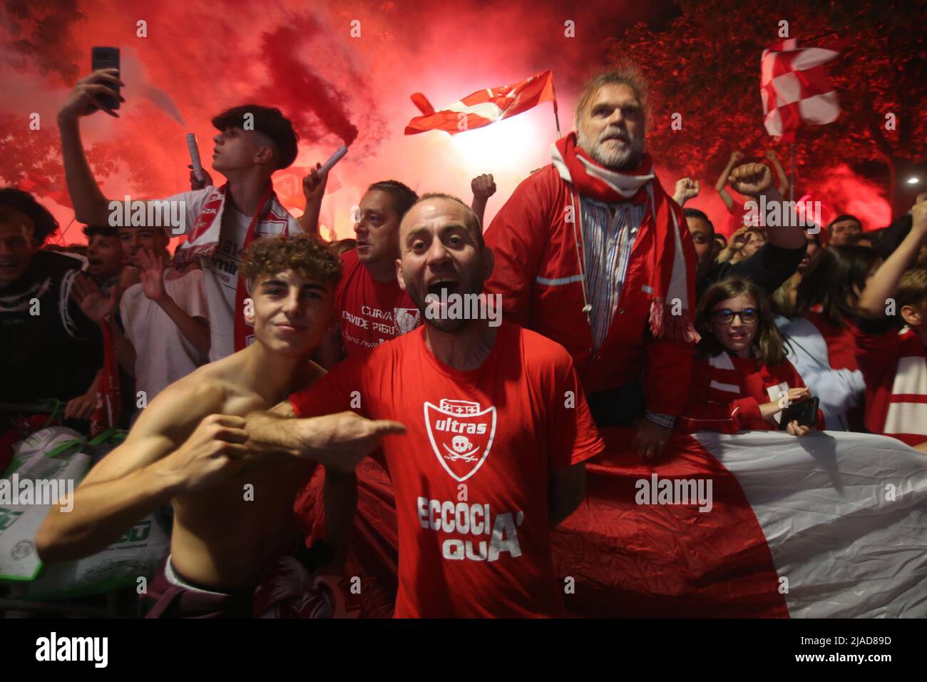 May 29, 2022, Monza, Italy: AC Monza supporters celebrate the historic ...