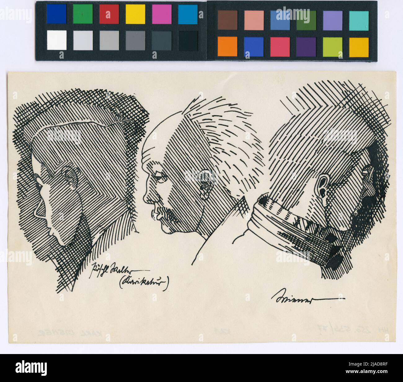 3 portraits. Karl Wiener (1901-1949), artist Stock Photo - Alamy