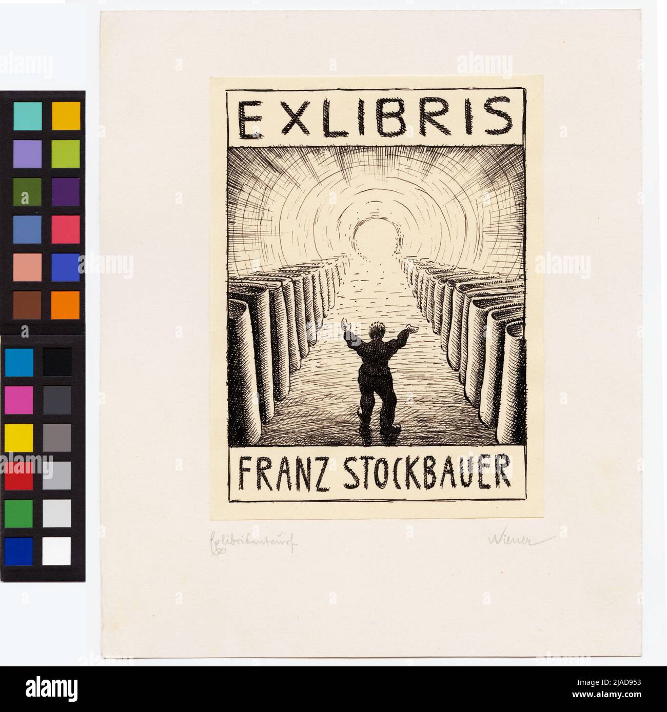 Ex Libris design Franz Stockbauer. Karl Wiener (1901-1949), artist ...
