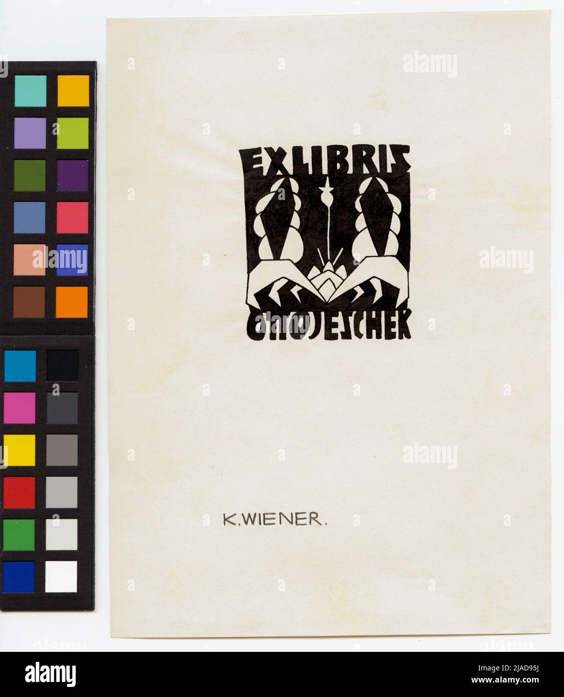 Ex Libris design Otto Jeschek. Karl Wiener (1901-1949), artist Stock ...