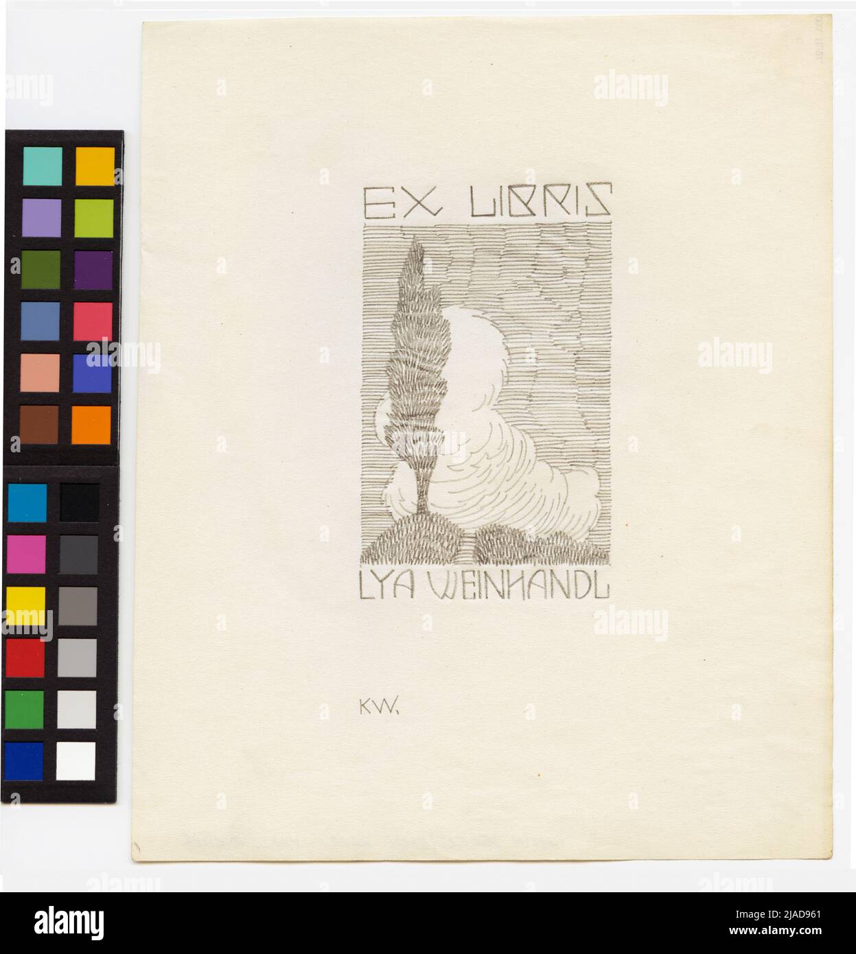 Ex Libris design Lya Weinhandl. Karl Wiener (1901-1949), artist Stock ...