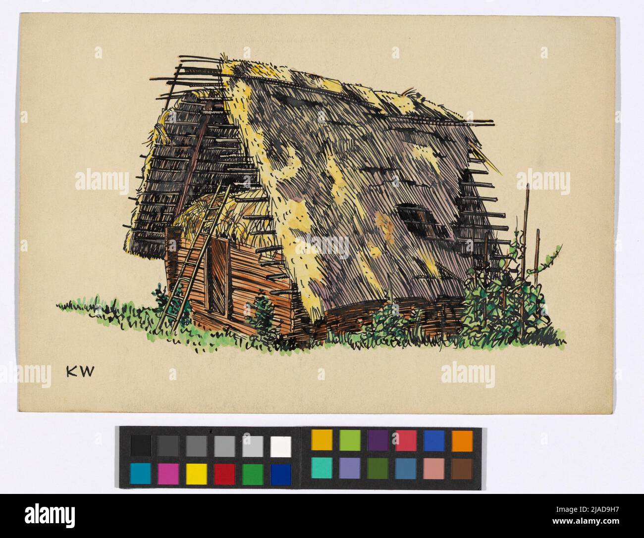 Without title (barn with straw). Karl Wiener (1901-1949), artist Stock ...
