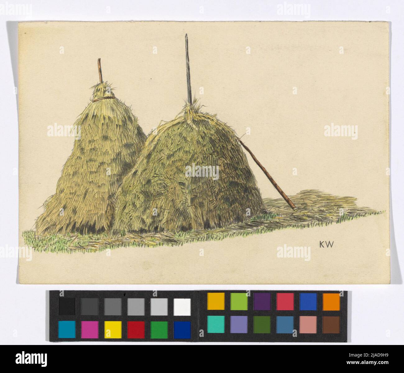 Without title (straw bales). Karl Wiener (1901-1949), artist Stock ...