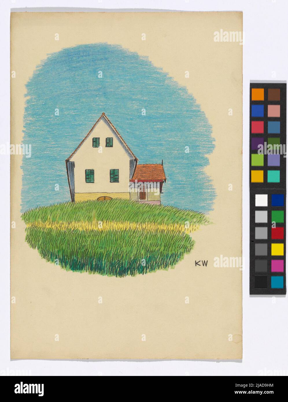 Without title (house in Wiese). Karl Wiener (1901-1949), artist Stock ...