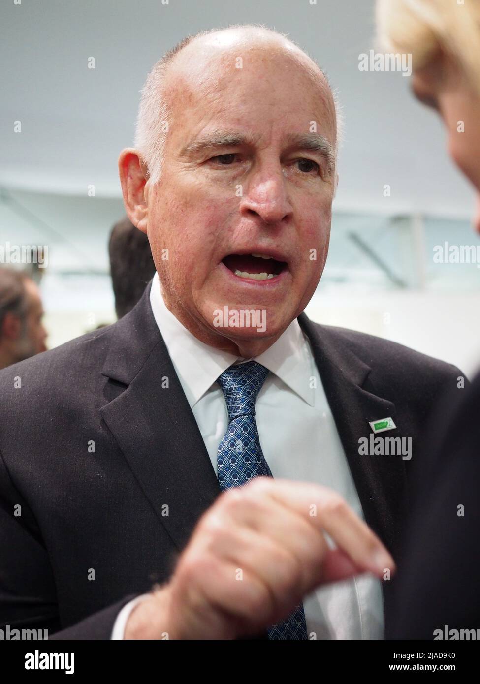 Jerry Brown, Governor of California speaking at the United Nations ...